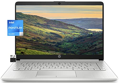HP 2022 Newest Laptop Computer, 14" HD Display, Quad-Core Intel Pentium N5030 (Upto 3.1GHz), 8GB RAM, 256GB SSD, HD Webcam, HDMI, Bluetooth, WiFi, RJ-45, 1-Year Office 365, Win10+MarxsolCables
