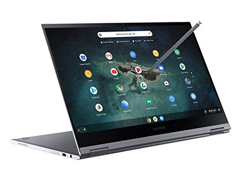SAMSUNG 13.3” Galaxy Chromebook Laptop Computer w/ 256GB Storage, 8GB RAM, 4K AMOLED Touchscreen Display, Ultra Slim Design, Chrome OS, WiFi 6, Mercury Gray