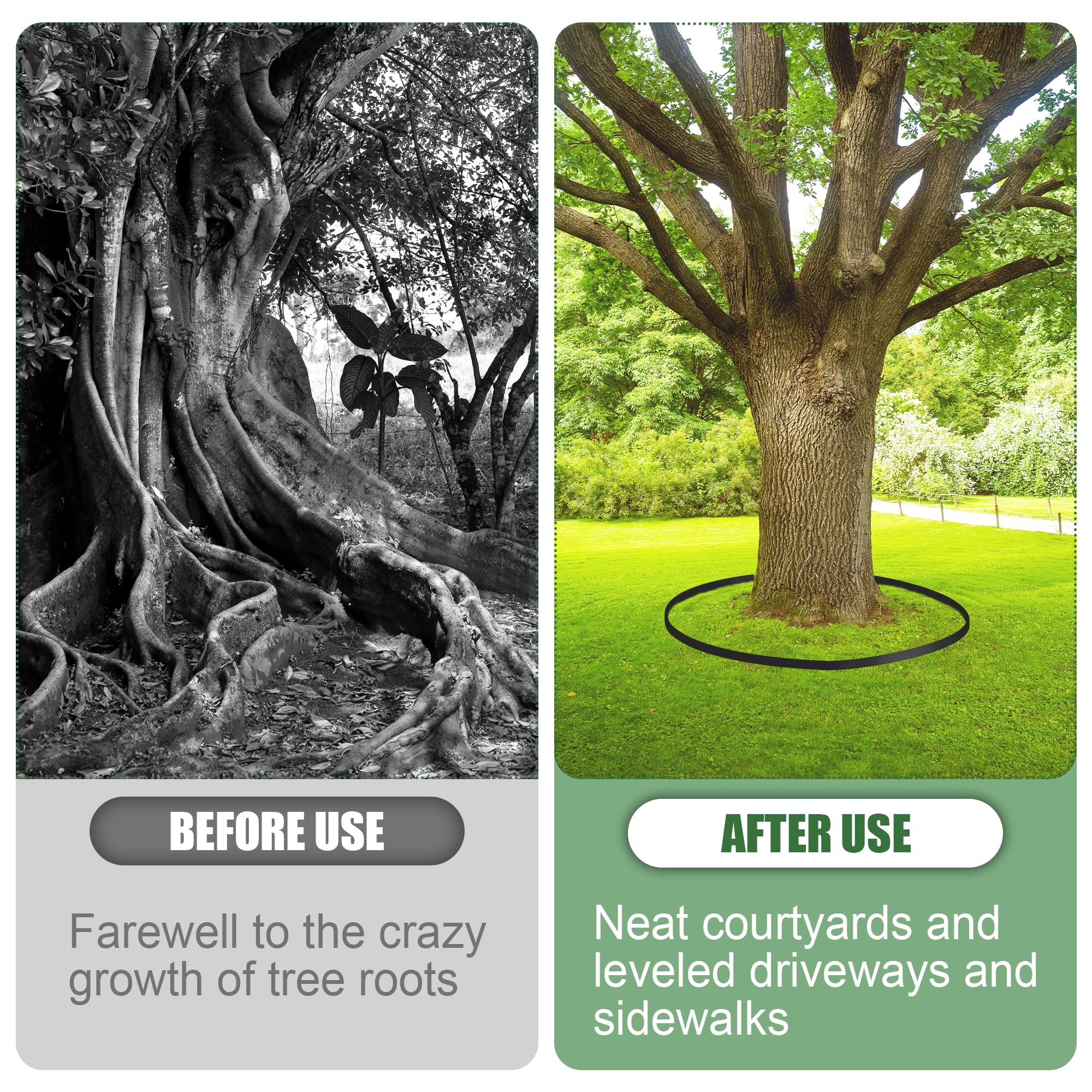 Joewuzun Tree Root Barrier 18in Root Barrier Grass Weed Barrier Bamboo Barrier Garden Edging for Landscape Edging Blocks 15ft