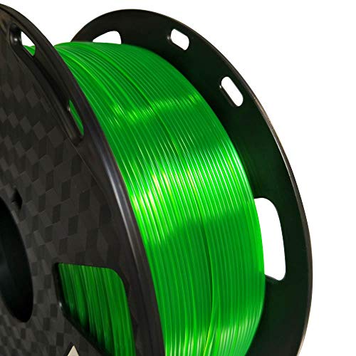Translucent Green PETG Filament 1.75 mm 1KG 3D Printer Filament 2.2LBS Spool 3D Printing Materials Fit Most FDM Printer Easy to Print CC3D Grass Green Color
