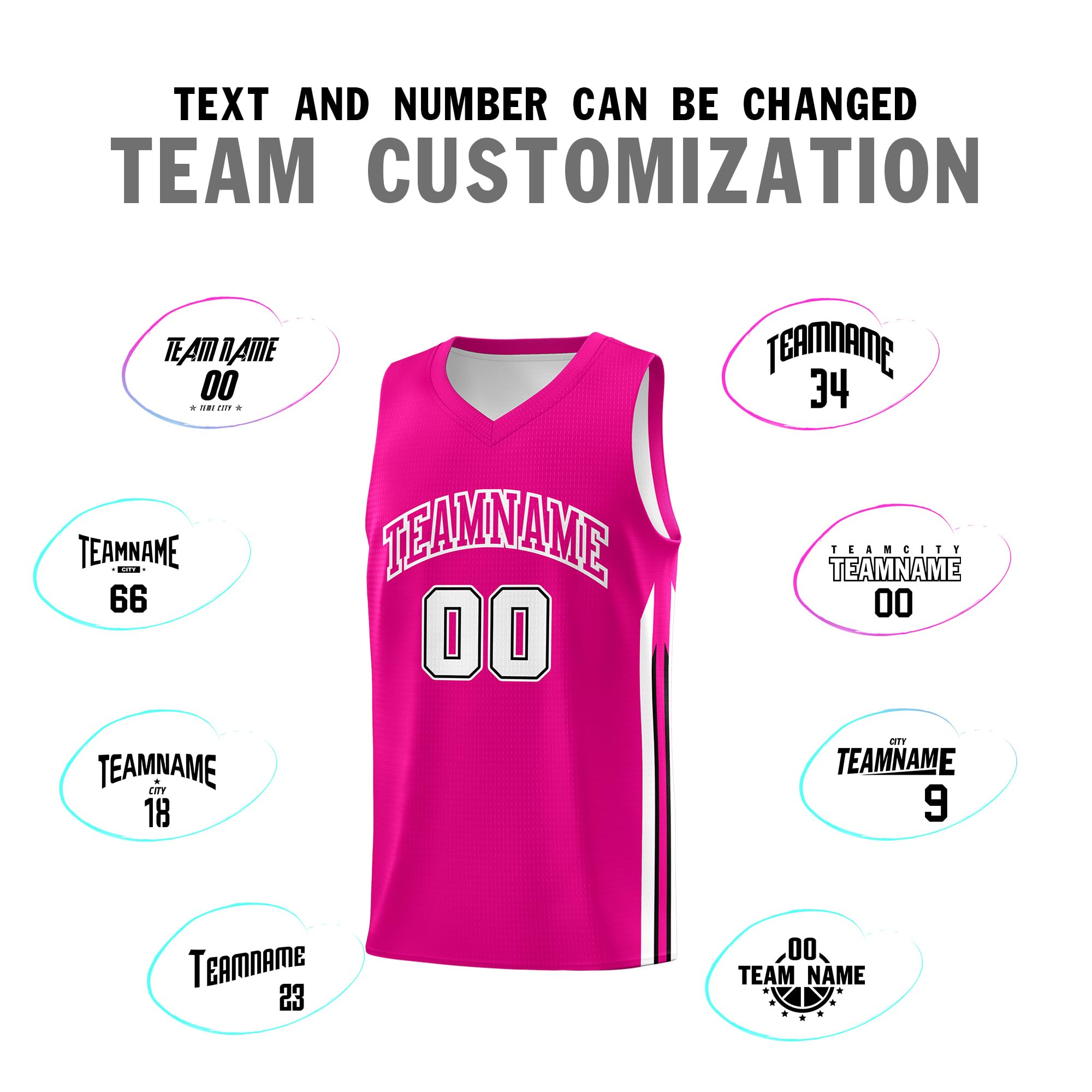 Custom Basketball Jersey for Men &Boy,Blank Athletic Uniform Personalized Printed Team Name Number Logo Pink&white-16