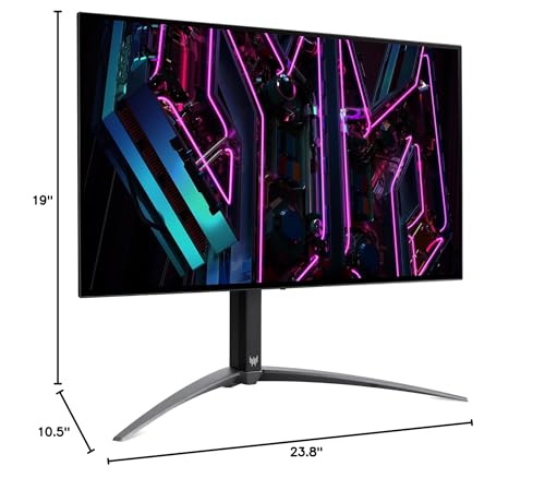 Acer Predator X27U | 27" WQHD 2560 x 1440 OLED Gaming Monitor | AMD FreeSync Premium | Up to 240Hz | Up to 0.01ms | 1000nits@HDR 3% | DCI-P3 99% | Delta E<1 | USB Type-C, DP 1.4 & 2 x HDMI 2.0