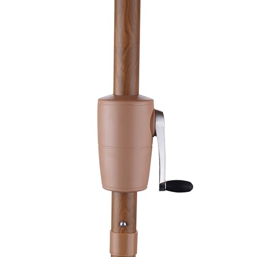 PUPZO 9 ft - Patio Umbrella, Tiki Thatched Outdoor Umbrella with Hawaiian Style Beach Umbrella with Center Light