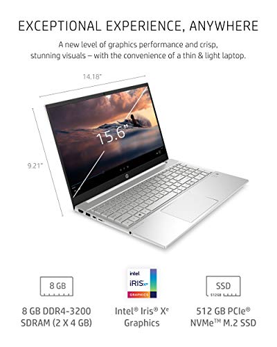 HP Pavilion 15 Laptop, 11th Gen Intel Core i5-1135G7 Processor, 8 GB RAM, 515 GB SSD Storage, HD IPS Micro-Edge Display, Windows 10 Home, Compact Design, Long Battery Life (15-eg0010nr, 2020)