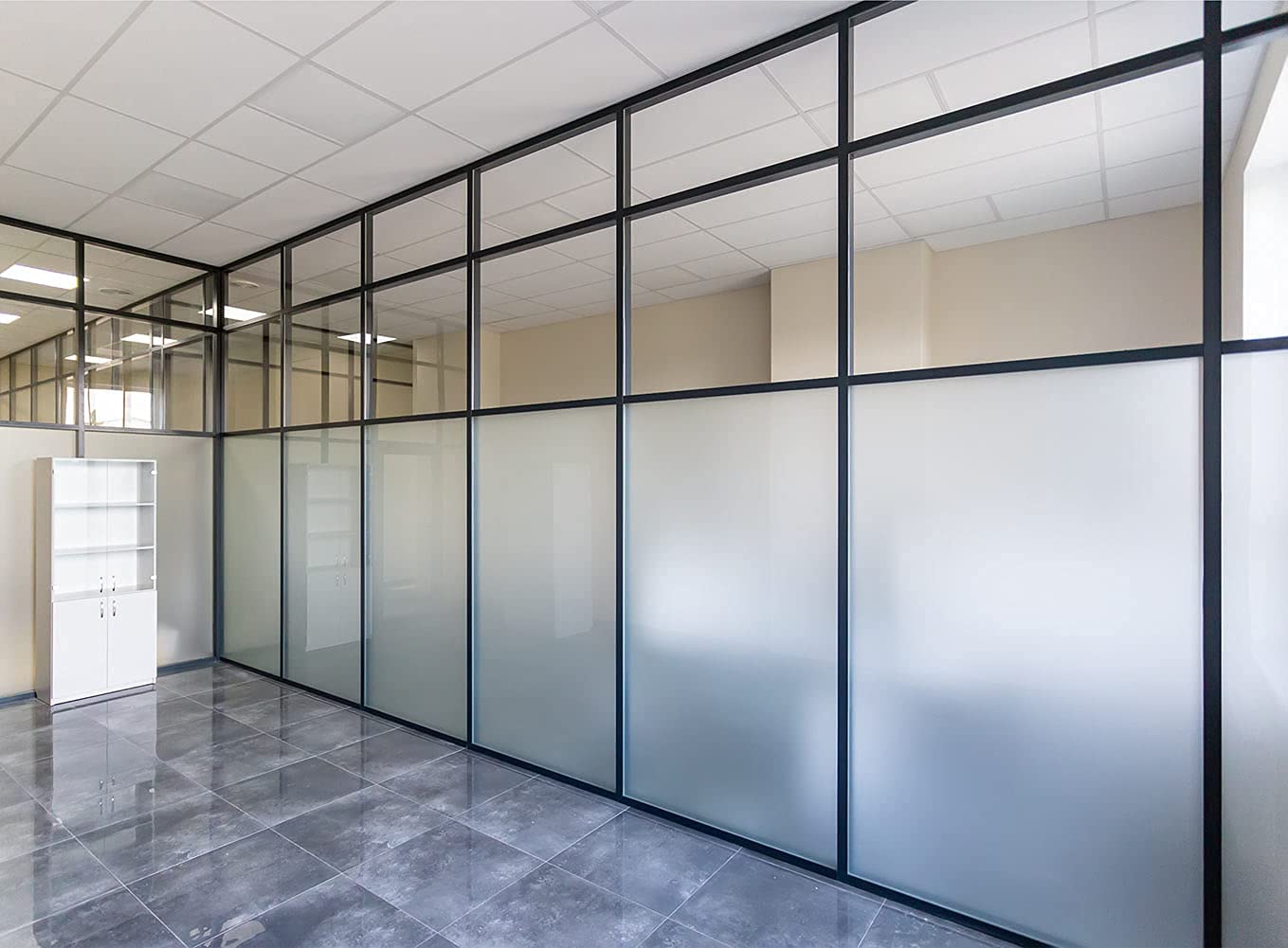 VSUDO 2 Rolls 35.4" by 78.7" Static Cling Window Film for Privacy, Frosted Glass Pattern Window Tint Sticker for Home or Office (38.75 Sq. Ft Total)