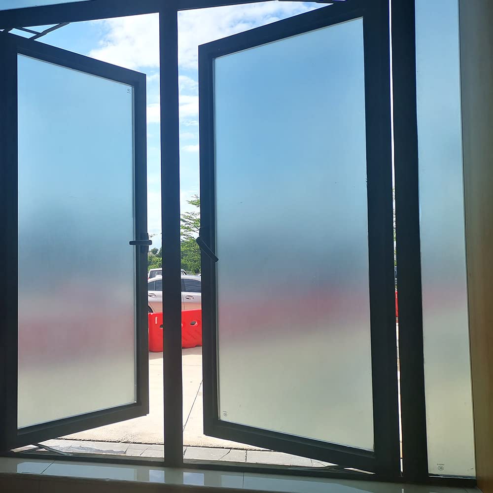 VSUDO 2 Rolls 35.4" by 78.7" Static Cling Window Film for Privacy, Frosted Glass Pattern Window Tint Sticker for Home or Office (38.75 Sq. Ft Total)