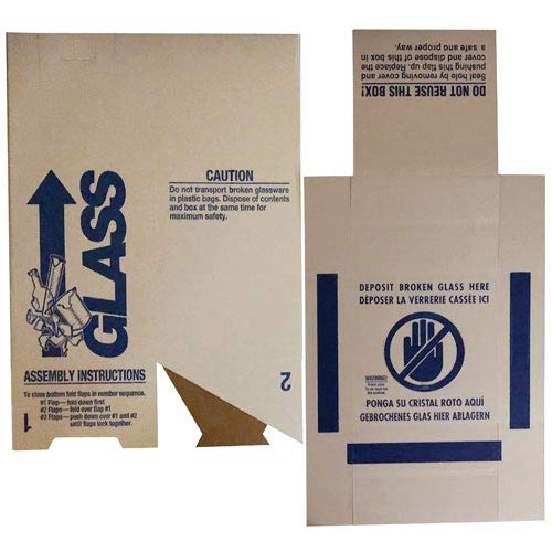 Dynalon 797035 Medium Floor Model Laboratory Glass Disposal Box, 12" Length x 12" Width x 20" Height (Case of 6)