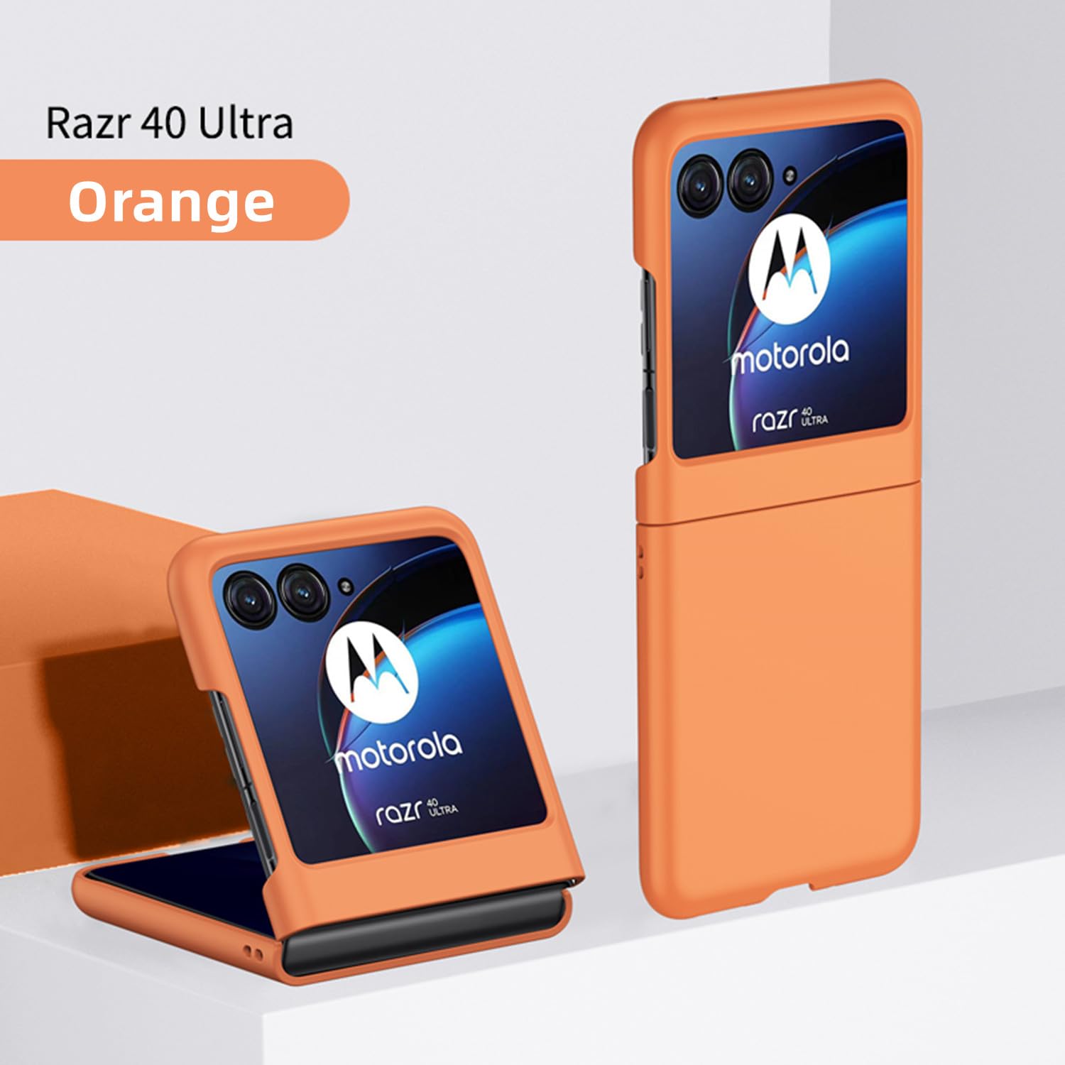 for moto razr 40Ultra thin case,for Motorola razr 40 Ultra shockproof case razr 2023 40Ultra phone case Rugged and non-slip Protective cover (Orange)