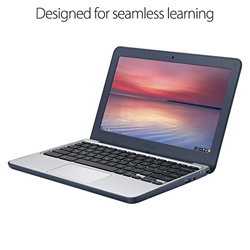 ASUS Chromebook-Laptop- 11.6" Ruggedized and Spill Resistant Design-with 180 Degree-Hinge, Intel N3060 Celeron 4GB DDR3, 32GB eMMC, Chrome OS- C202SA-YS04 Dark Blue