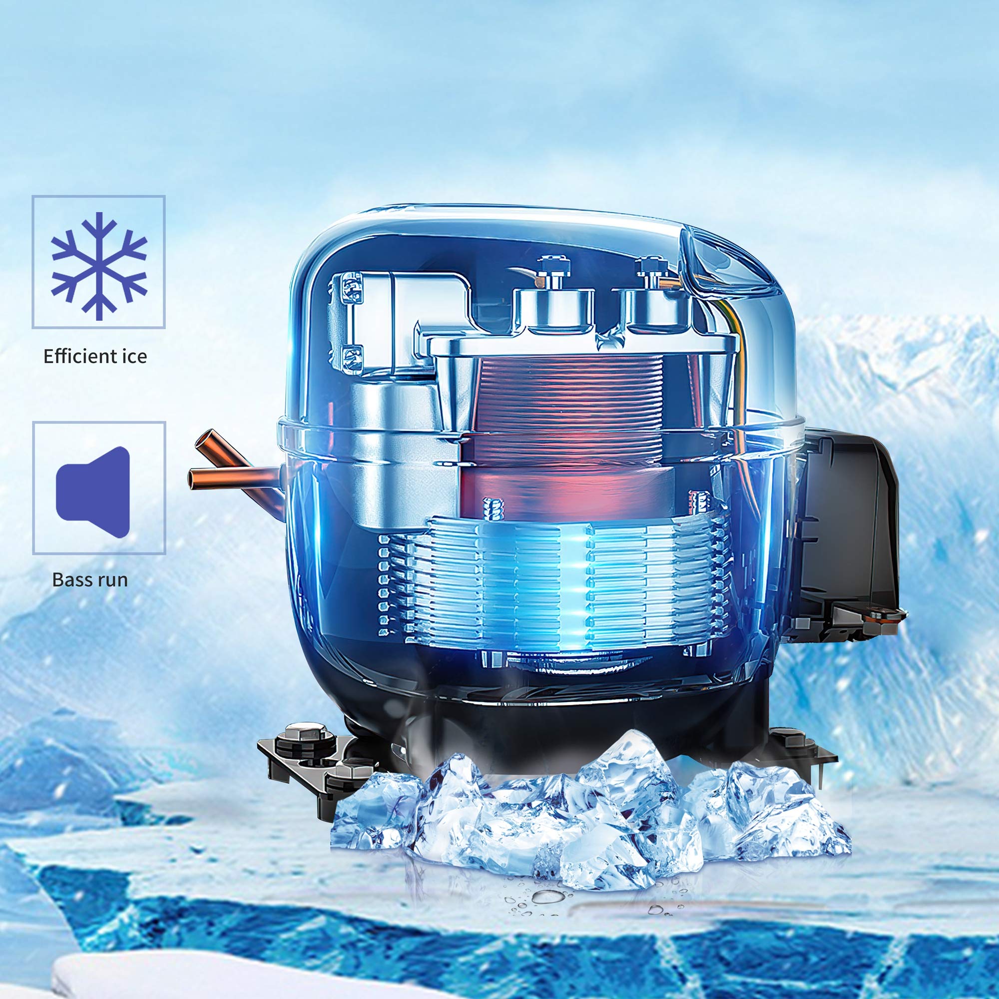 Ice Maker Machine,Ice Makers Countertop,Under Counter Ice Maker,Ice Machine,66LBS, Auto-Clean Built-in Automatic Water Inlet with Scoop 2-7 Days delivery Shipped from US Warehouse