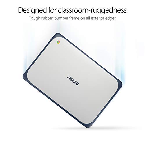 ASUS Chromebook-Laptop- 11.6" Ruggedized and Spill Resistant Design-with 180 Degree-Hinge, Intel N3060 Celeron 4GB DDR3, 32GB eMMC, Chrome OS- C202SA-YS04 Dark Blue