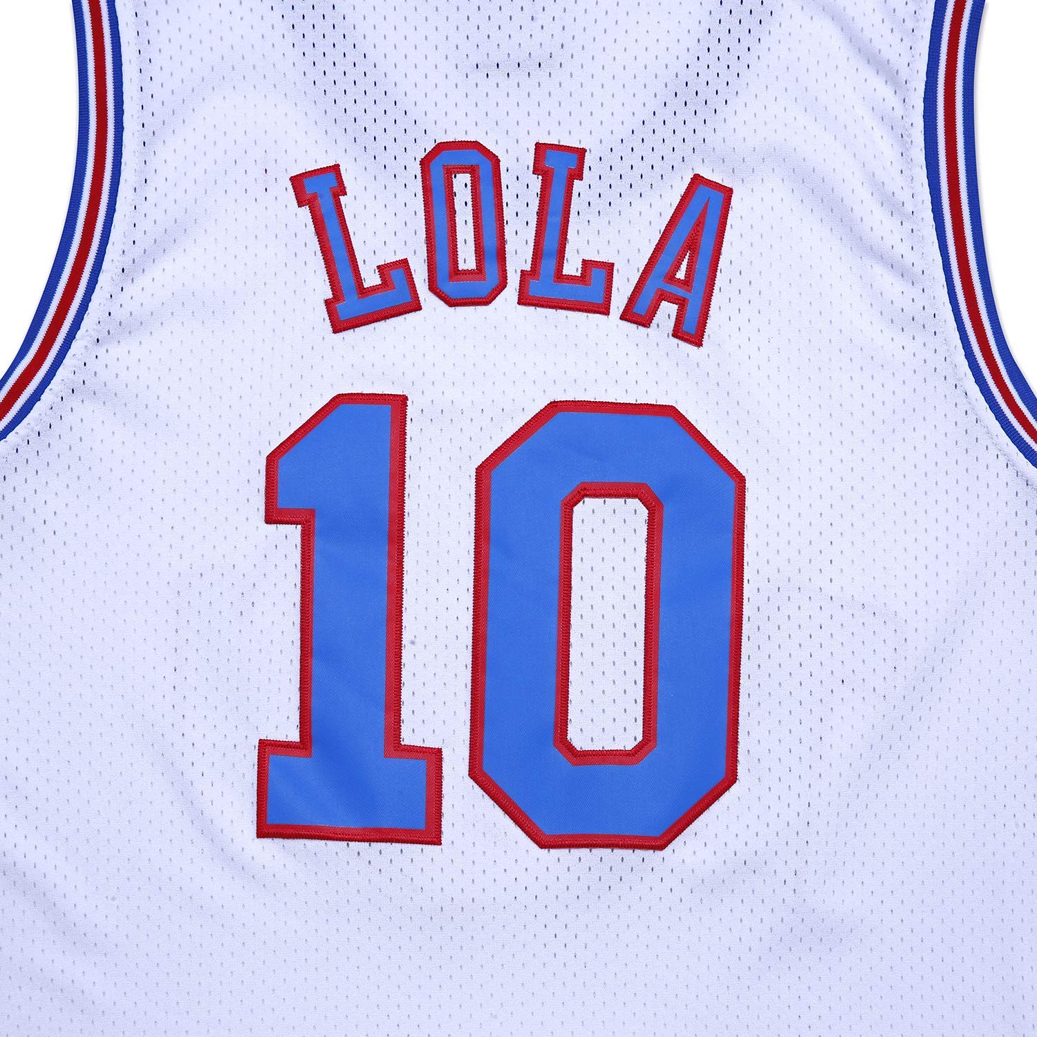 Youth Basketball Jerseys #10 Lola Space Shirts for Boys/Girls (White, Youth Small)