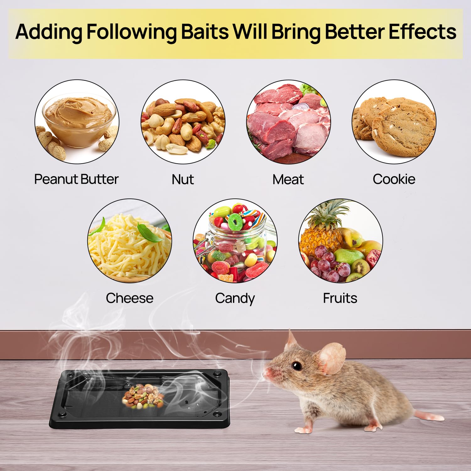MEILEN Mouse Traps Indoor, Glue Traps for Mice and Rats, Super Heavier Rat Traps Large Size Pre-Scented Strengthen Sticky Mouse Traps for Home Safe for Children & Pets-12Packs