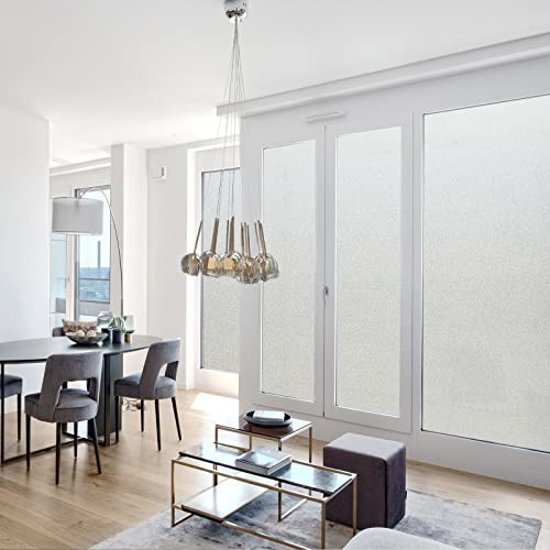 AWXD Frosted Glass Window Film,Window Privacy Film with Installation Tools, Sun Blocking Heat Control Anti Glare Window Tint,Static Cling Removable Window Sticker for Home Office (17.5" x 78.7")