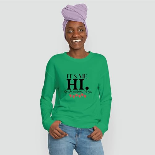 It is Me Hi I am The Problem Heart Trendy Humor Joke Design Grey and Muticolor Unisex Long Sleeve T Shirt