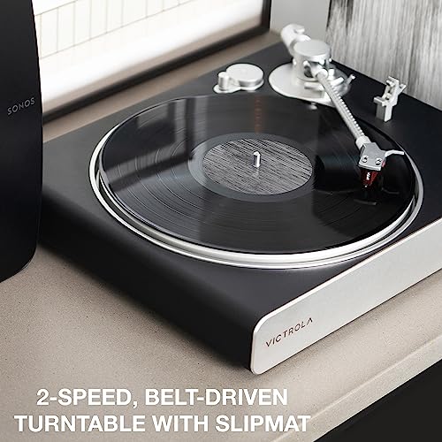 Victrola Stream Carbon Turntable - 33-1/3 & 45 RPM Vinyl Record Player, Works with Sonos Wirelessly, High Precision Cartridge, Semi-Automatic, Wi-Fi, RCA, Pre-Amp Out, Sleek & Stylish, Matte Finish