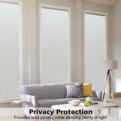AWXD Frosted Glass Window Film,Window Privacy Film with Installation Tools, Sun Blocking Heat Control Anti Glare Window Tint,Static Cling Removable Window Sticker for Home Office (17.5" x 78.7")