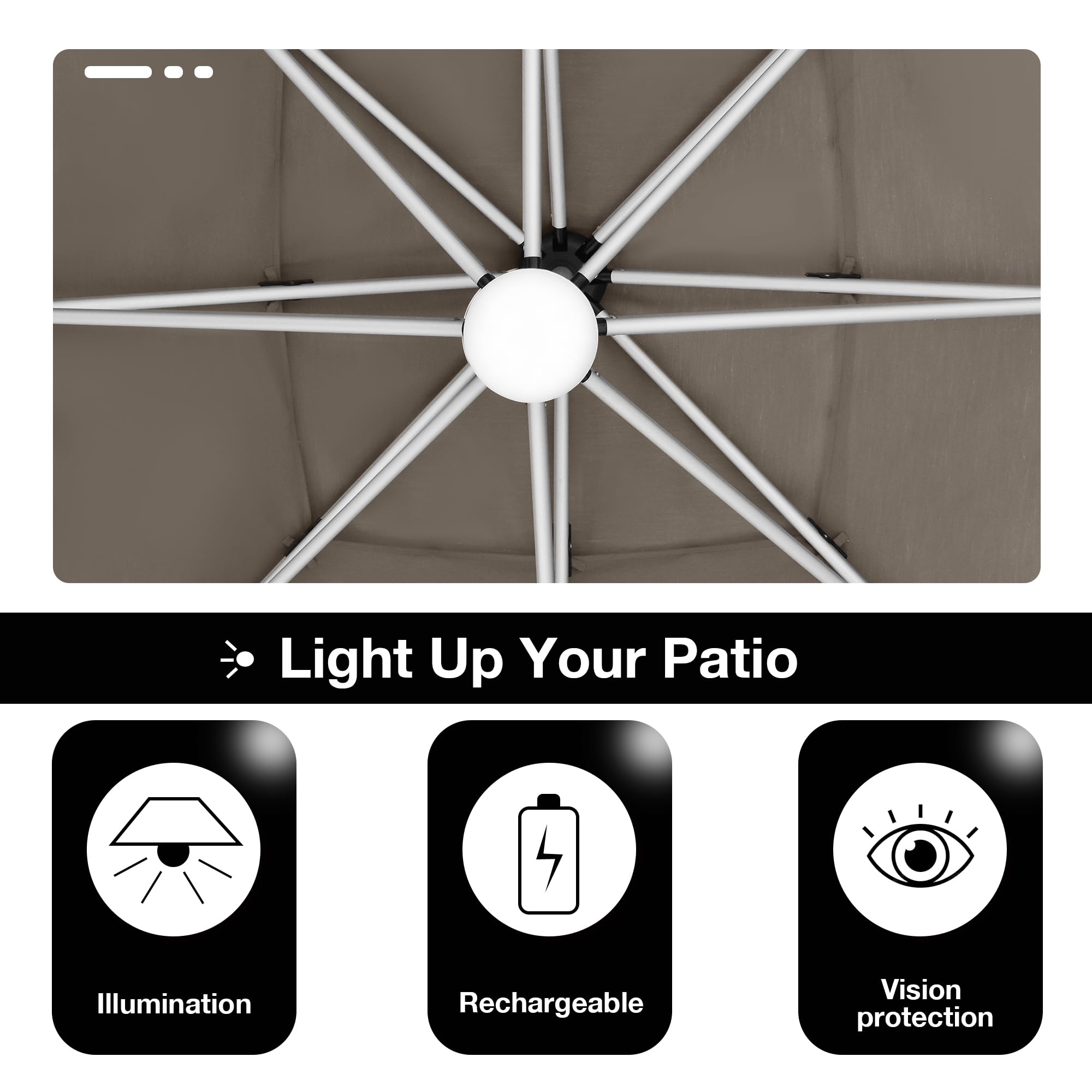 EliteShade USA 9FT Patio Umbrella Replacement Covers 8 Ribs Market Umbrella Canopy Cover (CANOPY ONLY) (Rust)