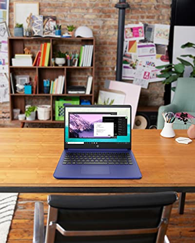 HP 14 Laptop, Intel Celeron N4020, 4 GB RAM, 64 GB Storage, 14-inch HD Touchscreen, Windows 10 Home, Thin & Portable, 4K Graphics, One Year of Microsoft 365 (14-dq0050nr, 2021, Indigo Blue)