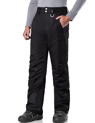 FREE SOLDIER Men's Waterproof Warm Snowboard Insulated Pants Winter Ski Snow Pants Small(30-32)/32L