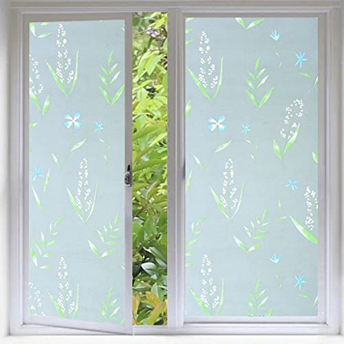 YUTR Glass Window Film Frosted Privacy Home Decorative Self Adhesive Glass Window Decals (Color : As Shown, Size : 60x500cm)
