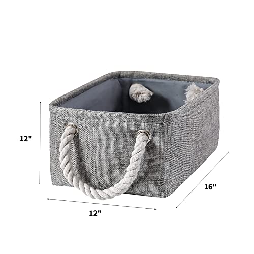 QBSM Storage Baskets for Organizing, 11.8'' x 7.8'' x 5.1'' Set of 6 Fabric Storage Cubes Baskets for Shelves, Small Collapsible Linen Organizers Bins with Handles for Closet Laundry Nursery
