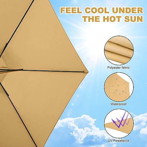 9ft Round Patio Umbrella Surface Sun Umbrella for Garden Yard Picnic Outdoor Replaceable Umbrella Surface