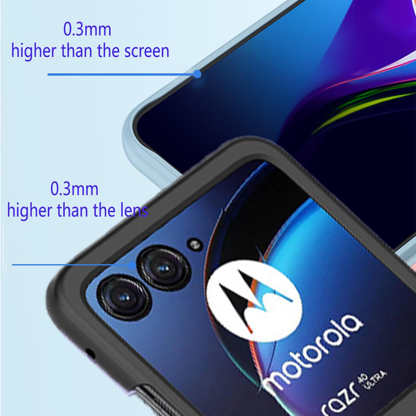 Compatible Flip Case for Motorola Razr Plus,2023 Case with Hinge Protector,2023 Motorola Razr 5g Flip Case,Motorola Razr 40 Ultra Case,Hard PC Thin Shockproof Case for Motorola Razr+ Case (Black)