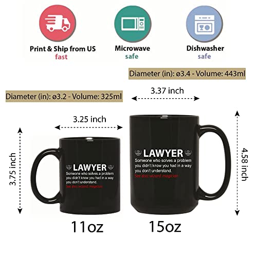 Law Meaning Definition Gift for Lawyers 11oz 15oz Black Coffee Mug