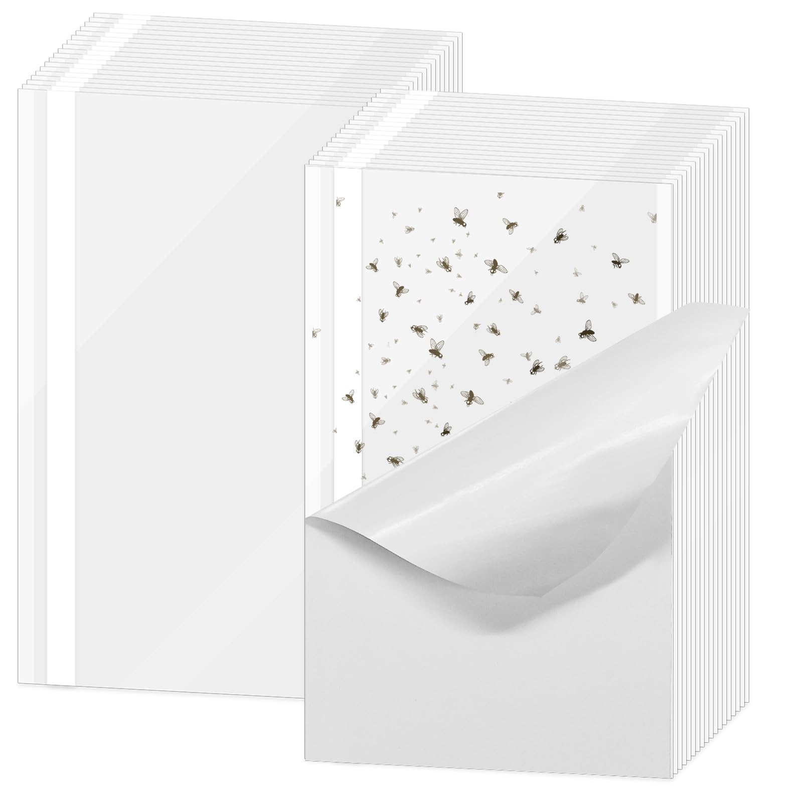 Large Window Fly Traps Indoor - Non-Toxic, Easy to Use and Effective, Fly Paper Bug Sticky Strips, House Fly Killer Window Gnat Traps, 25 Pack