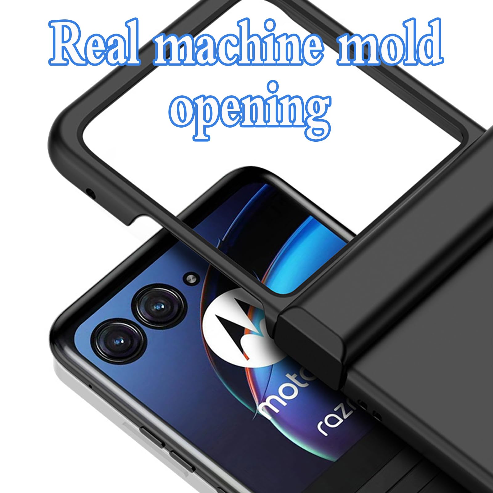 Compatible Flip Case for Motorola Razr Plus,2023 Case with Hinge Protector,2023 Motorola Razr 5g Flip Case,Motorola Razr 40 Ultra Case,Hard PC Thin Shockproof Case for Motorola Razr+ Case (Black)