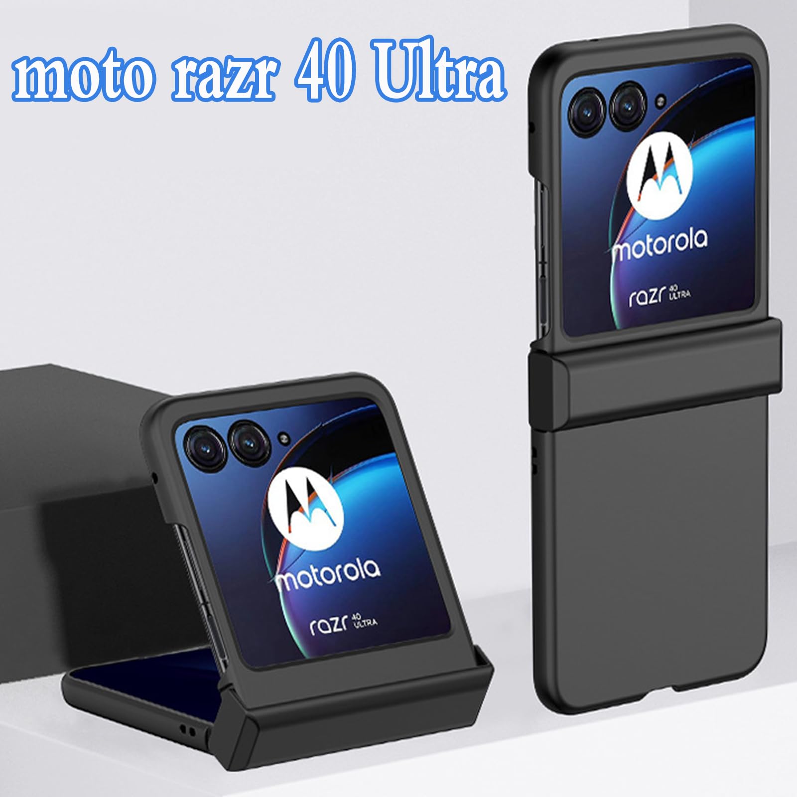 Compatible Flip Case for Motorola Razr Plus,2023 Case with Hinge Protector,2023 Motorola Razr 5g Flip Case,Motorola Razr 40 Ultra Case,Hard PC Thin Shockproof Case for Motorola Razr+ Case (Black)