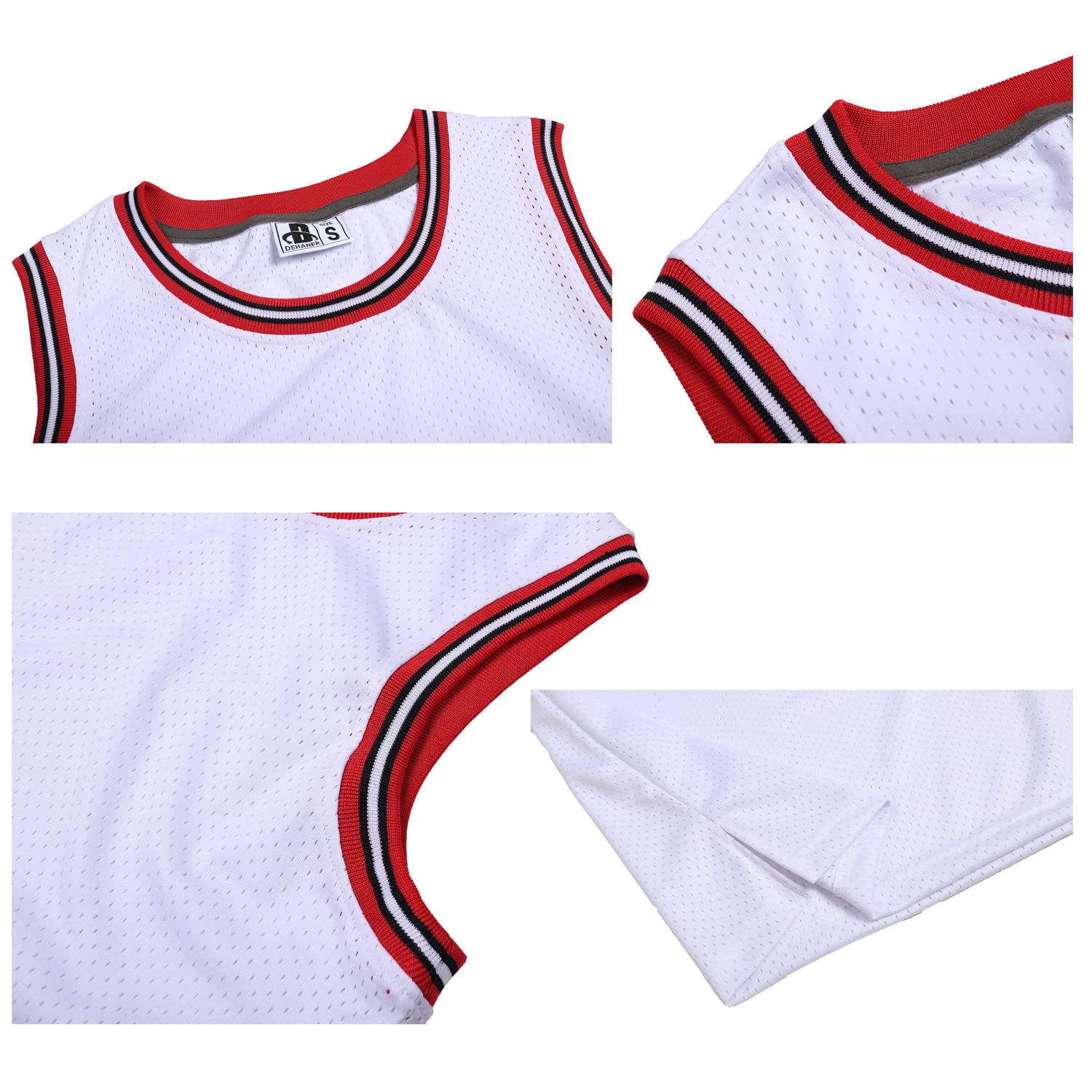 3 Pack Basketball Jerseys for Men Women Dad Mom Children Plain Mesh Custom T-Shirt Causal Summer Tank Tops,Black/Red/White Jersey,Men Size X-Large