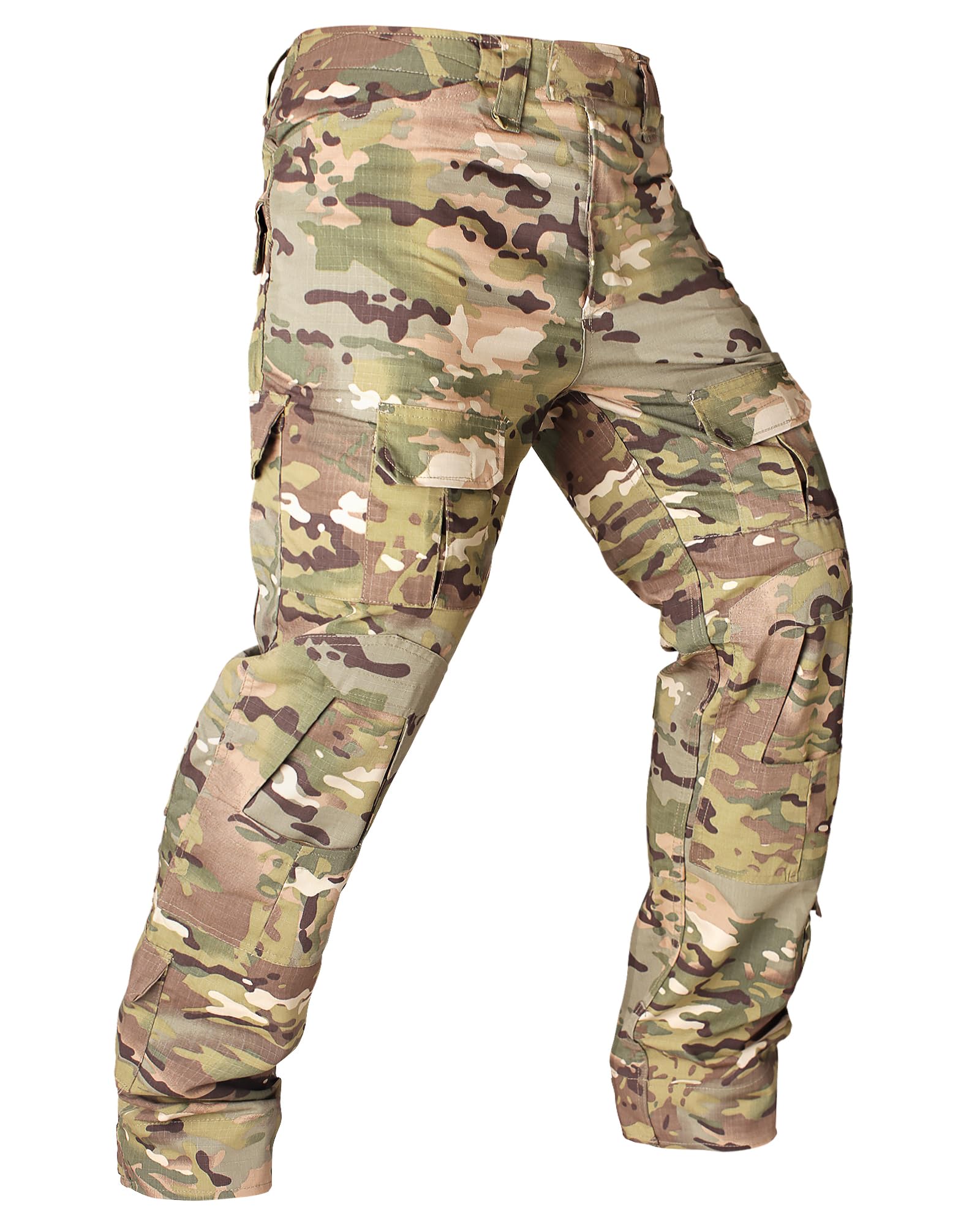 OCANXUE Tactical Pants Camo Cargo Pants for Men Outdoor Hiking Pants Ripstop Work Pants Multi Pocket Pants No Belt No Knee Pads CP Camo 38