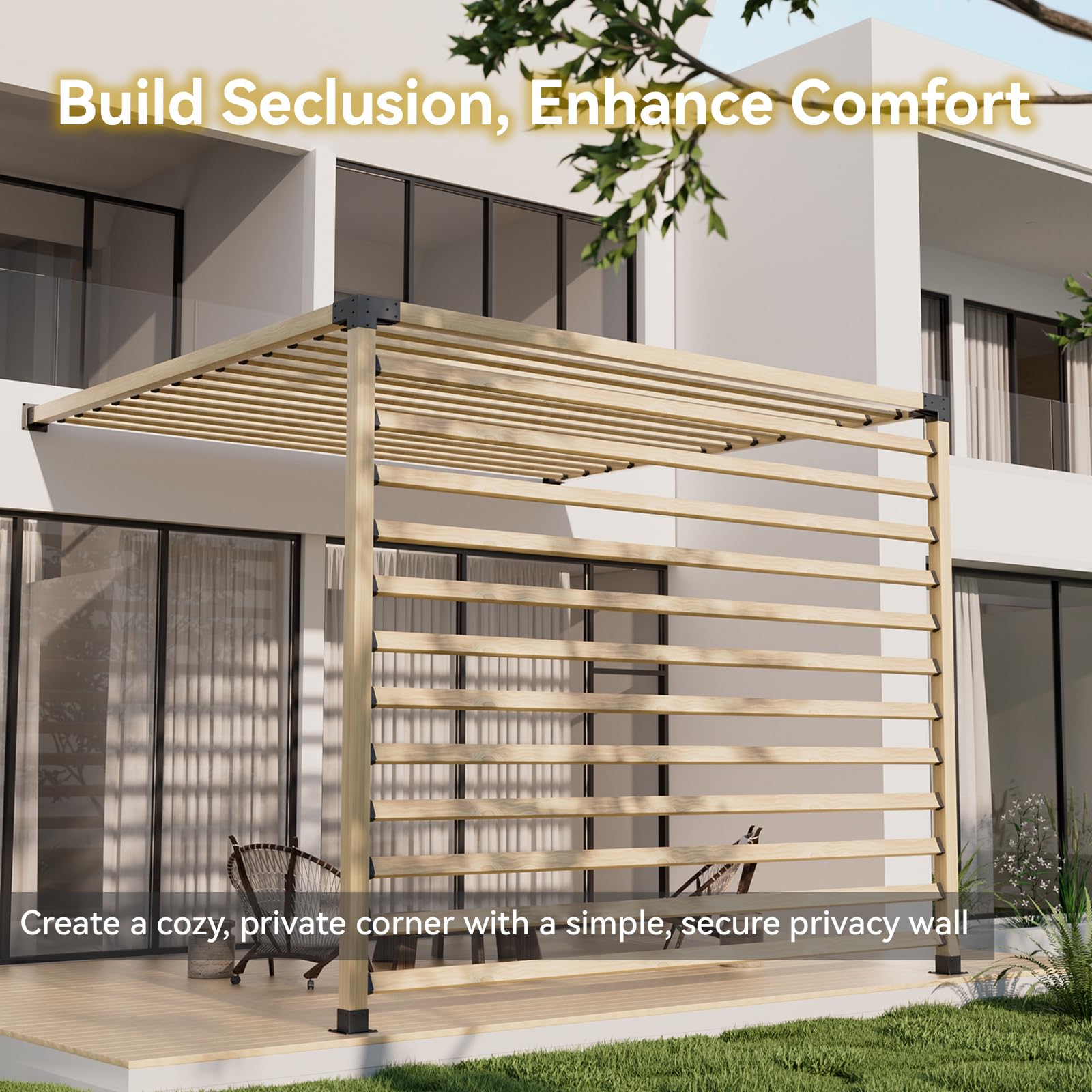 Antsky Concealed Joist Hanger 2x4(Actual Size: 3.5x1.5) Pergola Brackets Stainless Steel, Bracket for Wood, fit for 2x4 Beam, Fence, handrail Hardware, Deck Railing Brackets Connectors(2 Pack)