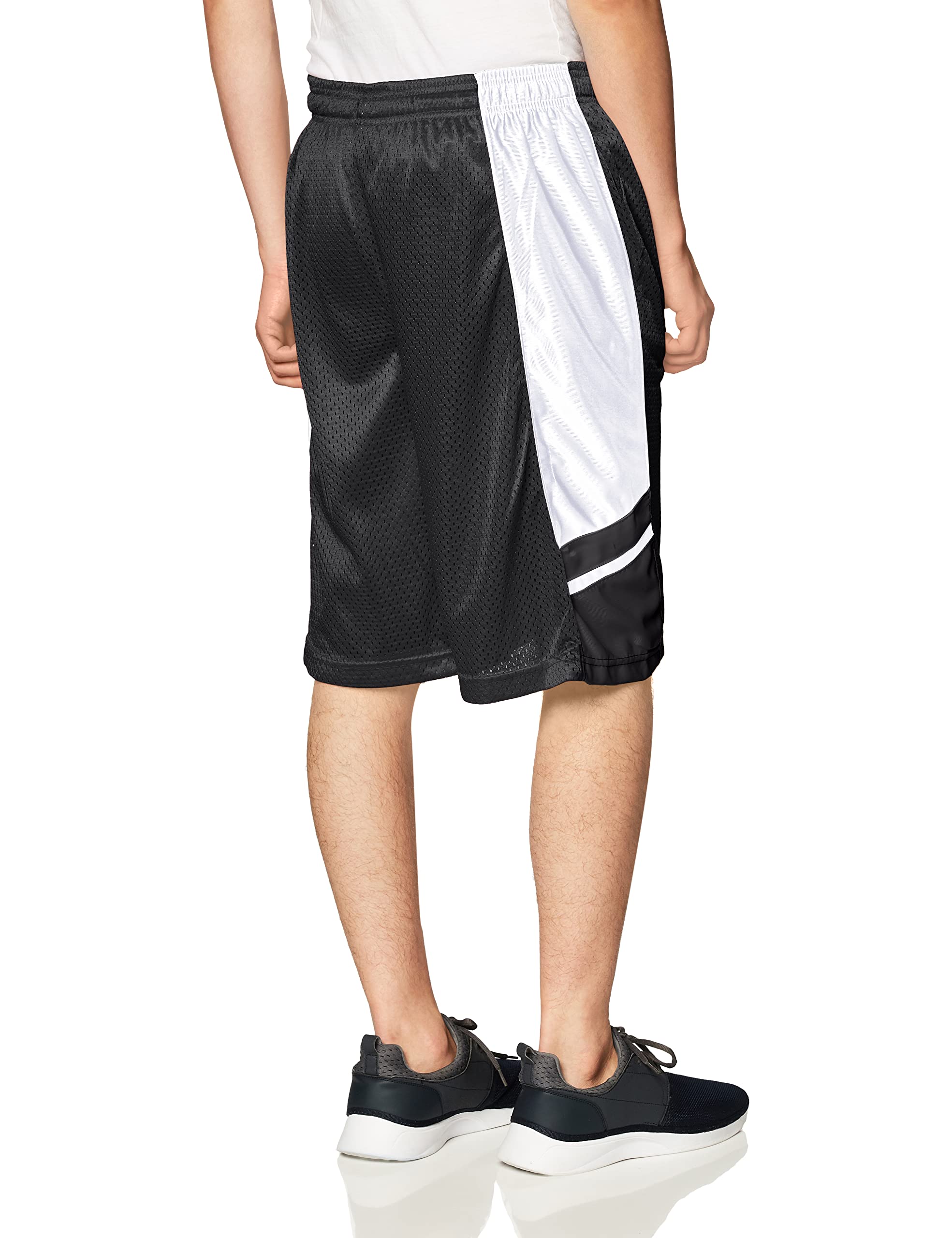 Southpole Men's Athletic Gym Mesh Shorts with Pockets, Lightweight, Quick Dry, Breathable, Black, X-Large