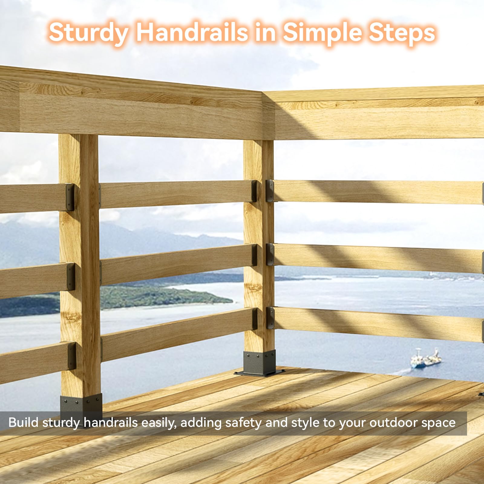 Antsky Concealed Joist Hanger 2x4(Actual Size: 3.5x1.5) Pergola Brackets Stainless Steel, Bracket for Wood, fit for 2x4 Beam, Fence, handrail Hardware, Deck Railing Brackets Connectors(2 Pack)