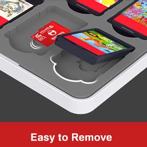 CYKOARMOR Switch Game Card Case Holder - Storage 24 Games & 24 Micro SD Card, Case Organizer Cartridge for Nintendo Switch/OLED/Lite, Hard Shell, Magnetic Closure, Soft Rubber, Plaid Grey White