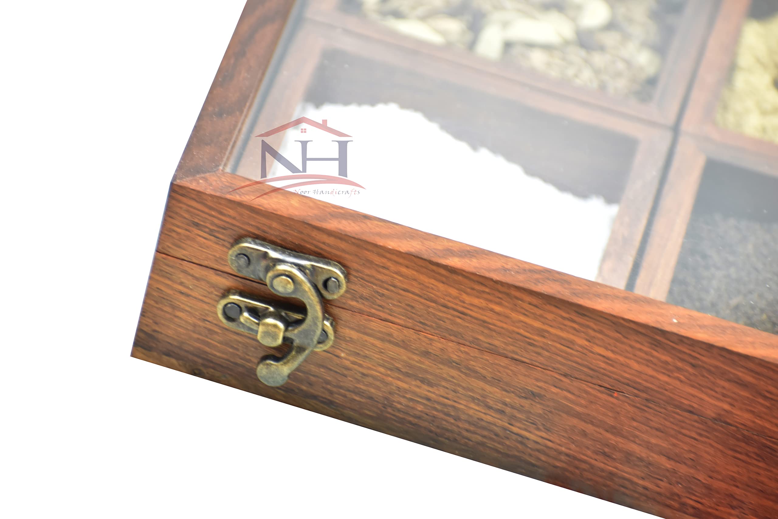 Mahak Nisar Timber '‘Six Blends' Wooden Spice Boxes 06 Containers Box with Spoon in Sheesham Wood Spice jar for Kitchen Multipurpose Decorative Boxes Spice Box