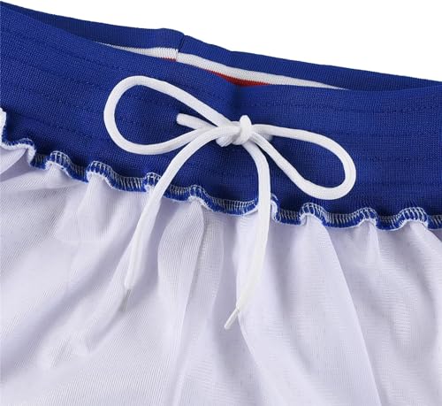 CAIYOO Space Movie Mens Basketball Shorts 90S Hip Hop Athletic Shorts (US, Alpha, Large, Regular, Regular, White)