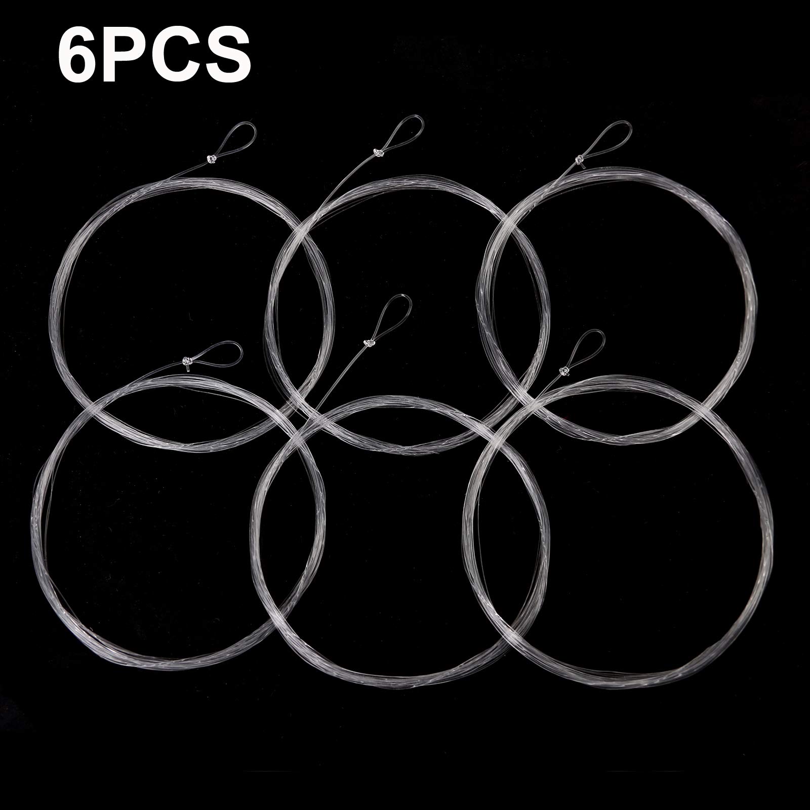Maxcatch Fly Fishing Tapered Leader Line 6 Pack -Pre-Tied Loop- Tensile Strength- Abrasion Resistance- Low Memory 7.5ft/9ft/12ft/15ft, 0X-6X(9ft 4X(6pcs))
