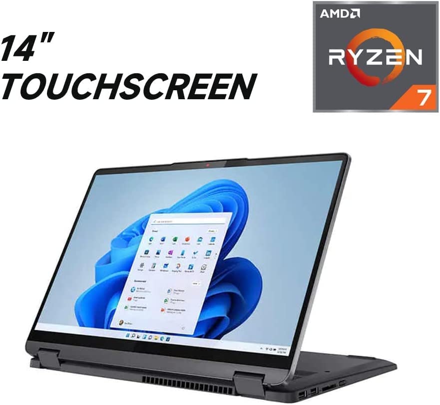 Lenovo Flex 5 14" 2-in-1 Touchscreen Laptop - AMD Ryzen 7 5700U - 16:10 2K QHD (2240 x 1400) 100% sRGB Display - 16GB RAM - 512GB PCIe SSD - Type-C - Fingerprint - Wi-Fi 6 β Win 11- w/HDMI Cable
