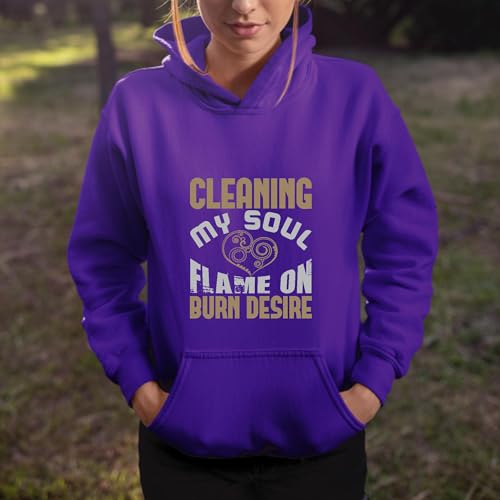Mens Graphic Gift My Soul Flame On Burn 65 For Cleaner Cleaners Black and Muticolor Unisex Hoodie