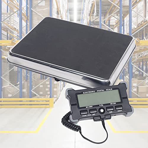 LOYALHEARTDY 440lb Digital Shipping and Postal Scale, with Heavy Duty Stainless Steel Large Platform, Industrial Floor Scale 2 AAA Batteries Include 12.4"X 9.8"
