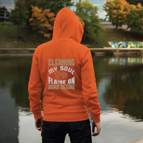 Mens Graphic Gift My Soul Flame On Burn 65 For Cleaner Cleaners Black and Muticolor Unisex Hoodie