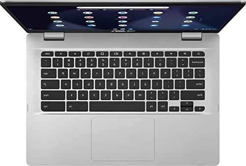 2022 Newest ASUS Chromebook 14" FHD Nano-Edge Display Light Laptop, Intel Celeron N3350 (Up to 2.4GHz), 4GB RAM, 32GB eMMC, HD Webcam, WiFi, HDMI, 802.11ac, Bluetooth, USB-C,Chrome OS, w/MarxsolCables