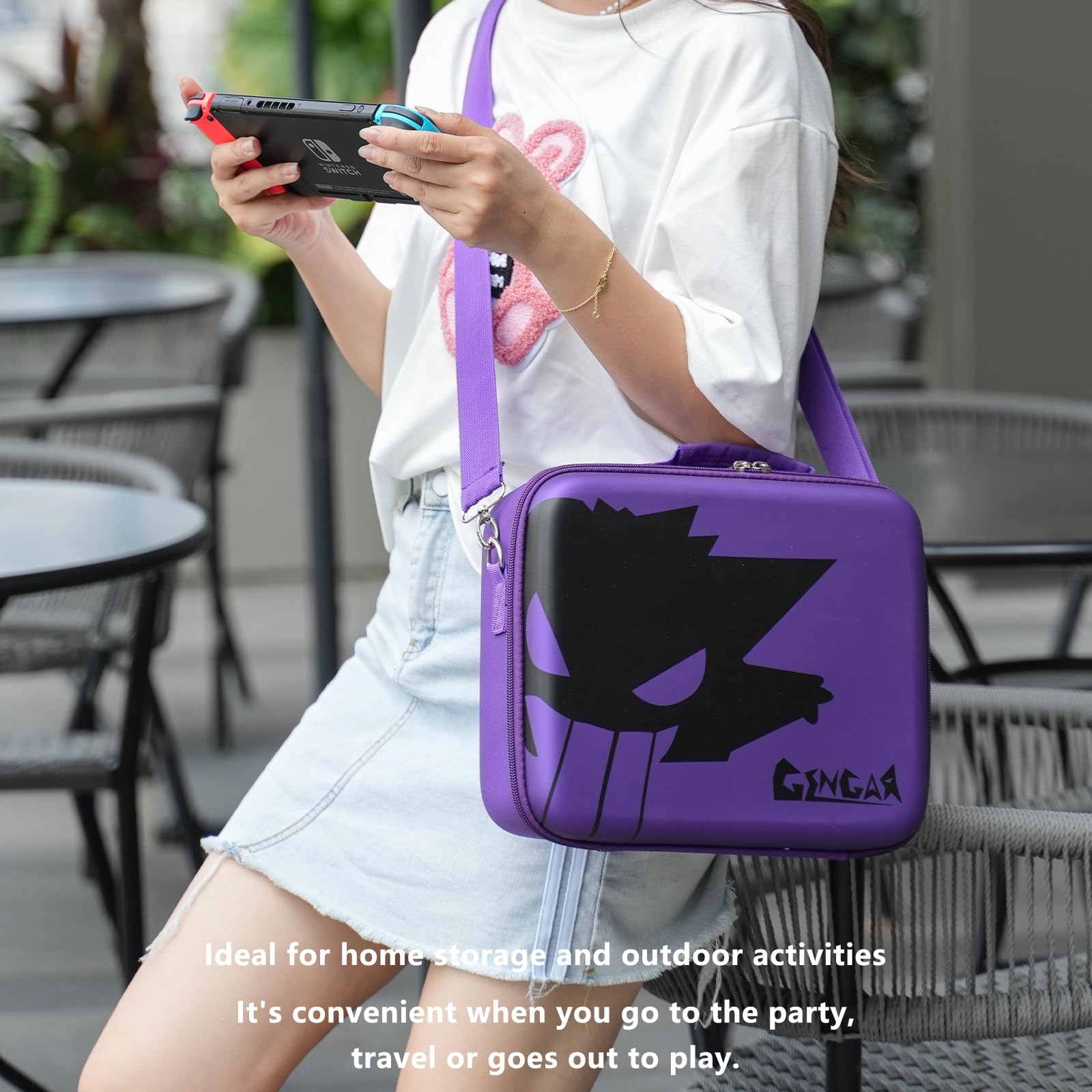 Switch Carrying Case Compatible with Nintendo Switch / Switch OLED, Professional Full Protection Travel Bag with Removable Strap for All Nintendo Switch Console Pro Controller Accessories