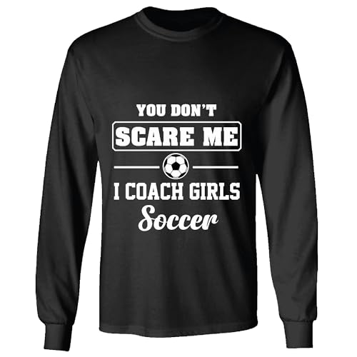Girls Soccer Teacher Trainer LS T-shirt Funny Gift for Coaches Black and Muticolor Unisex Long Sleeve T Shirt