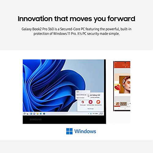 SAMSUNG 15.6" Galaxy Book2 Pro 360 Laptop Computer for Business, i7 / 16GB / 512GB, Windows 11 Pro , 12th Gen Intel Core Processor, Evo Certified, 2022 Model, NP954QED-KJ2US, Silver