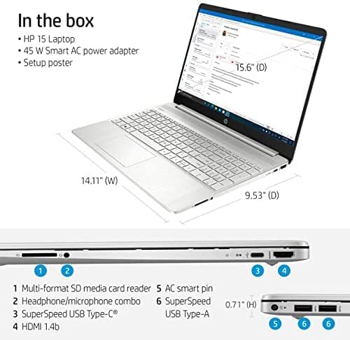 2022 Newest HP 15.6" FHD 1080P IPS Display Laptop Computer, 11th Gen Intel Quad-Core i5-1135G7(Up to 4.2GHz), 1TB PCIe SSD, 16GB RAM, Webcam, Wi-Fi, Bluetooth, HDMI, Windows 11, Silver